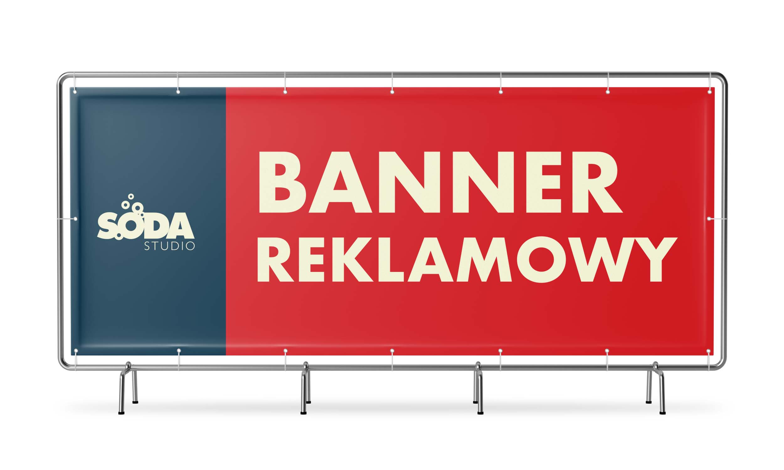 Baner REKLAMOWY gotowy do powieszenia - Drukarnia SODAdruk.pl